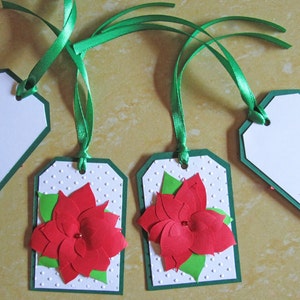 Poinsettia Christmas Gift Tags - Christmas Tags - Holiday Gift Tags ...