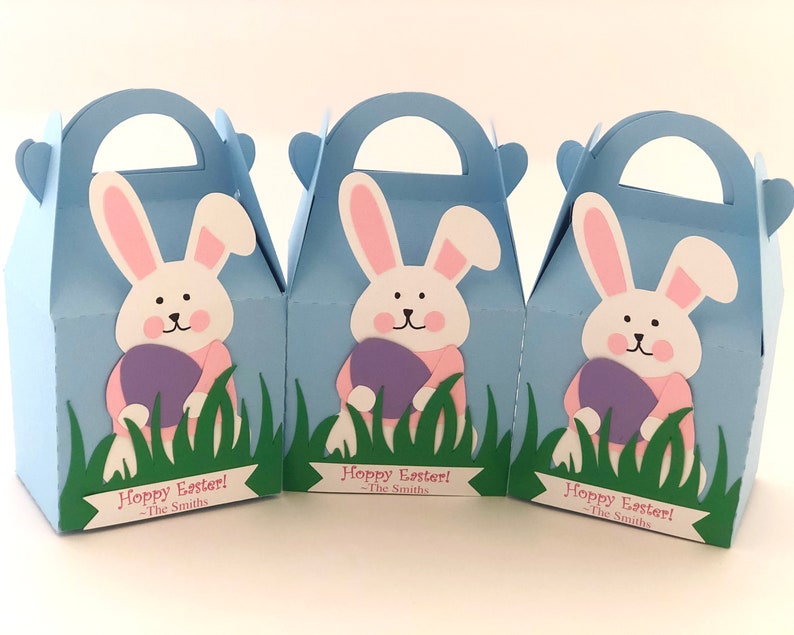 Easter Favor Boxes, Bunny Treat Box Favors, Easter Egg Hunt, Party ...