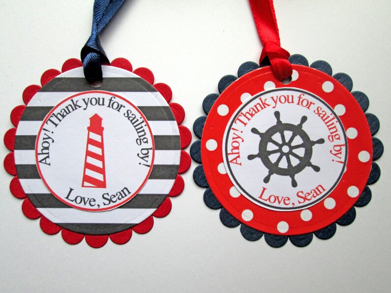 Nautical Gift Tags, Nautical Party Decorations, Nautical Birthday ...