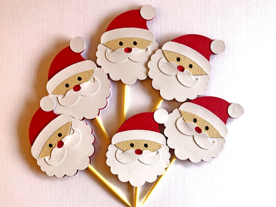 Christmas Cupcake Toppers, Christmas Toppers, Christmas Party, Santa ...