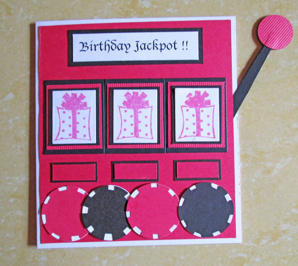 Casino Happy Birthday Card Slot Machine Birthday Card Slots | Etsy
