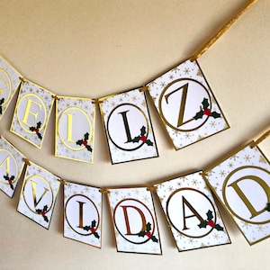 Feliz Navidad Banner, Merry Christmas Decoration, Sign, Photo Prop ...