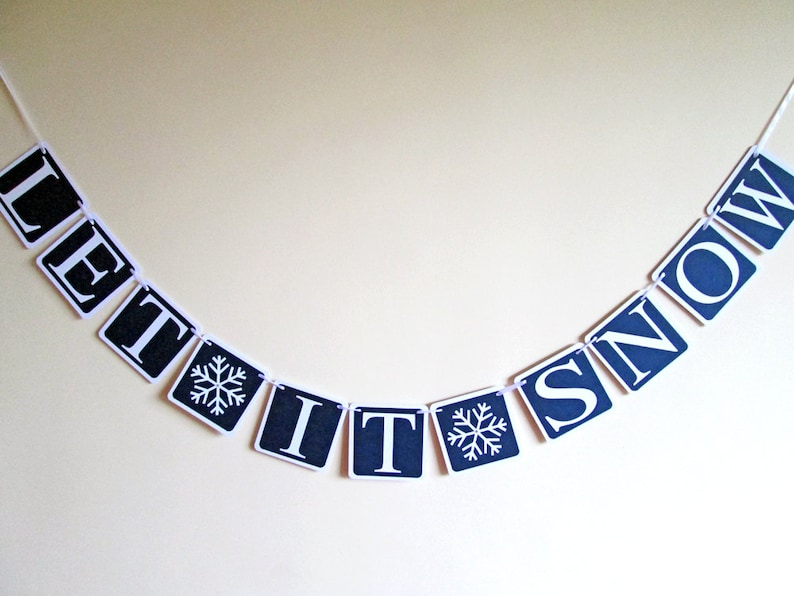 Let It Snow Banner Merry Christmas Banner Holiday Banner - Etsy