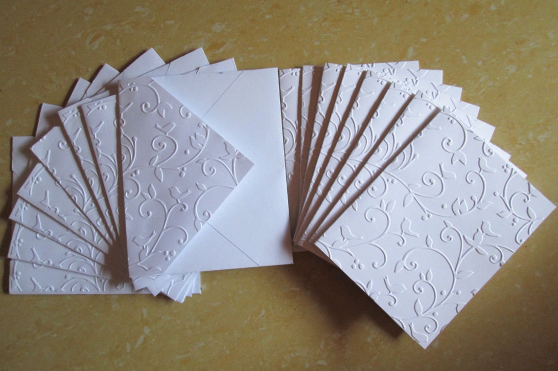 Embossed Cards Set of 8 Embossed Card Set Thank You Cards - Etsy