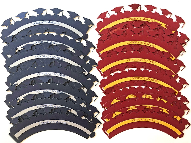 Graduation Cupcake Wrappers Personalized Cupcake Liners High - Etsy