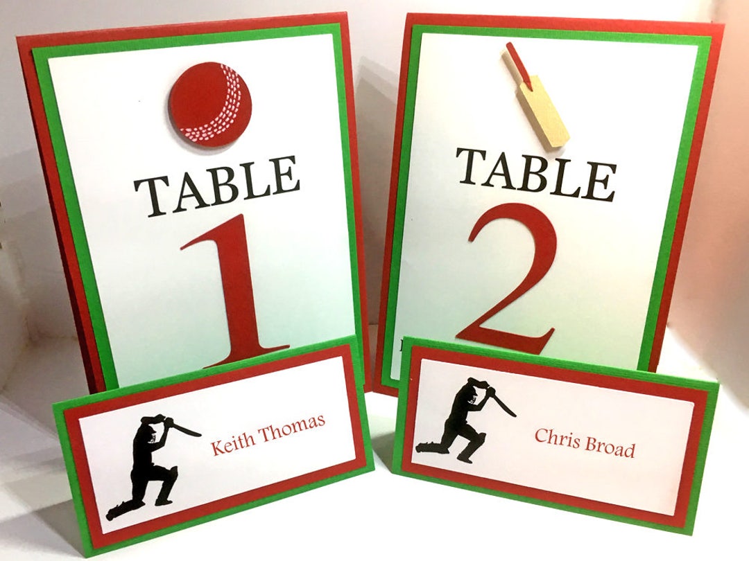 10 Cricket Place Cards, Cricket Food Labels, Escort Cards, Cricket ...