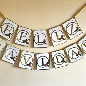Feliz Navidad Banner, Merry Christmas Decoration, Sign, Photo Prop ...