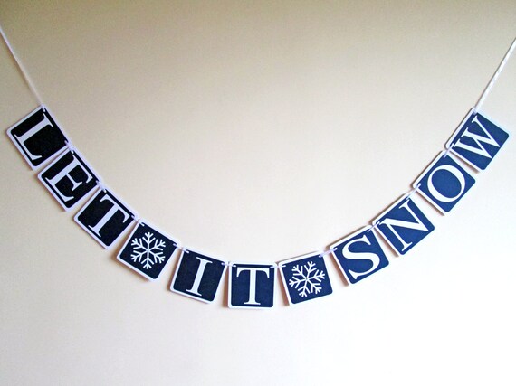 Let It Snow Banner Merry Christmas Banner Holiday Banner - Etsy