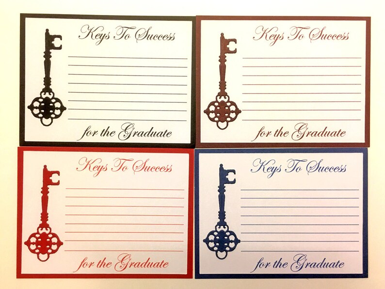 Graduation Advice Cards Keys to Success Advice For Graduate | Etsy