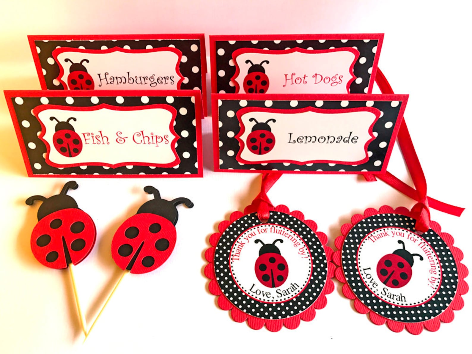 Ladybug Food Labels, Ladybug Birthday, Ladybug Party Decorations ...