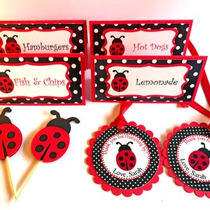 Ladybug Food Labels, Ladybug Birthday, Ladybug Party Decorations ...