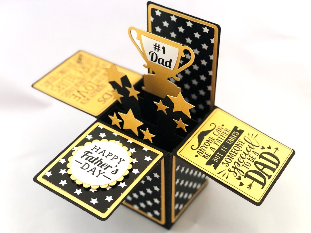Happy Father's Day Pop up Card Gift Card Holder Box - Etsy