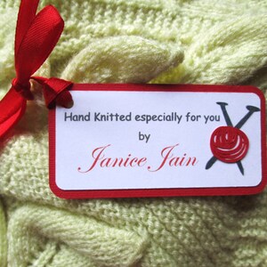 10 Knitting Gift Tags, Hand Knitted By, Knitting Labels, Knitting Tags ...