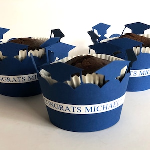 Graduation Cupcake Wrappers, Personalized Cupcake Liners, High School ...