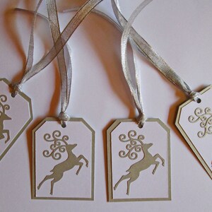 Reindeer Christmas Gift Tags – Silver Holiday Wrap, Set of 6 - Etsy