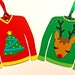 Ugly Sweater Tags, Christmas Gift Tags, Christmas Favor Tags, Holiday ...