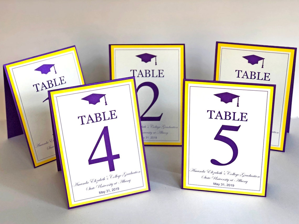 Graduation Table Numbers Graduation Table Cards High School - Etsy