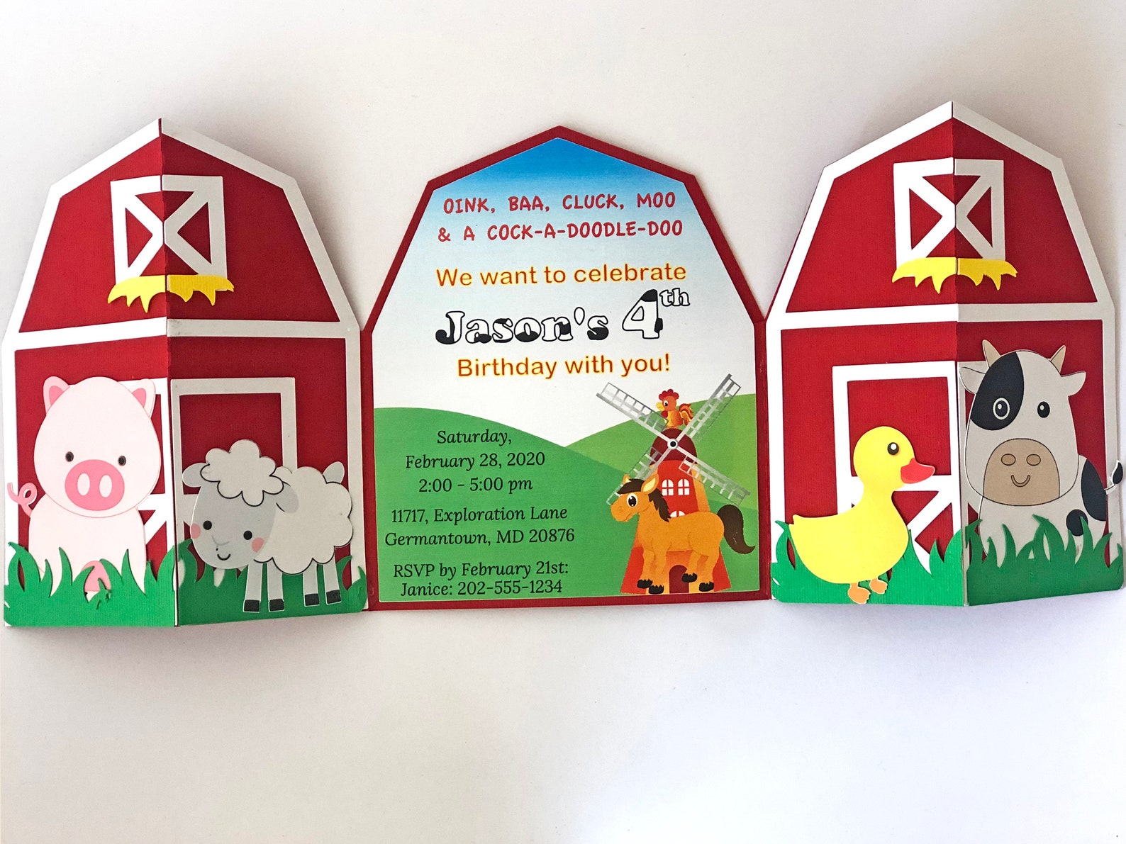 Farm Invitation Barn Invitation Barnyard Birthday Party | Etsy