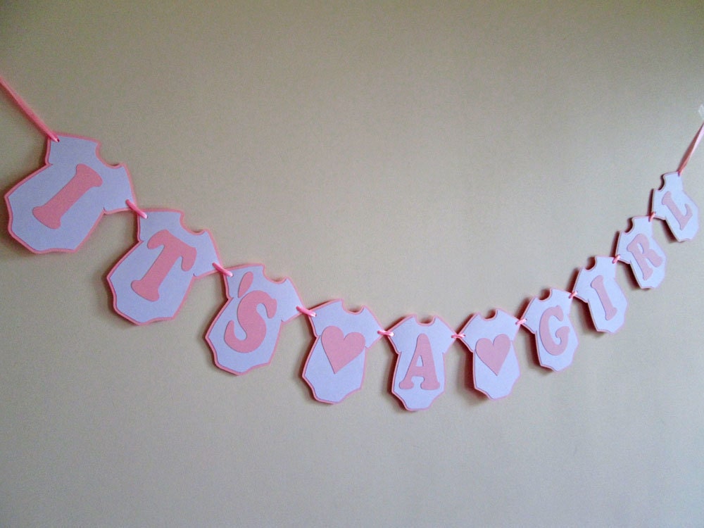 It's A Girl Banner Its A Girl Banner Pink Baby Shower - Etsy