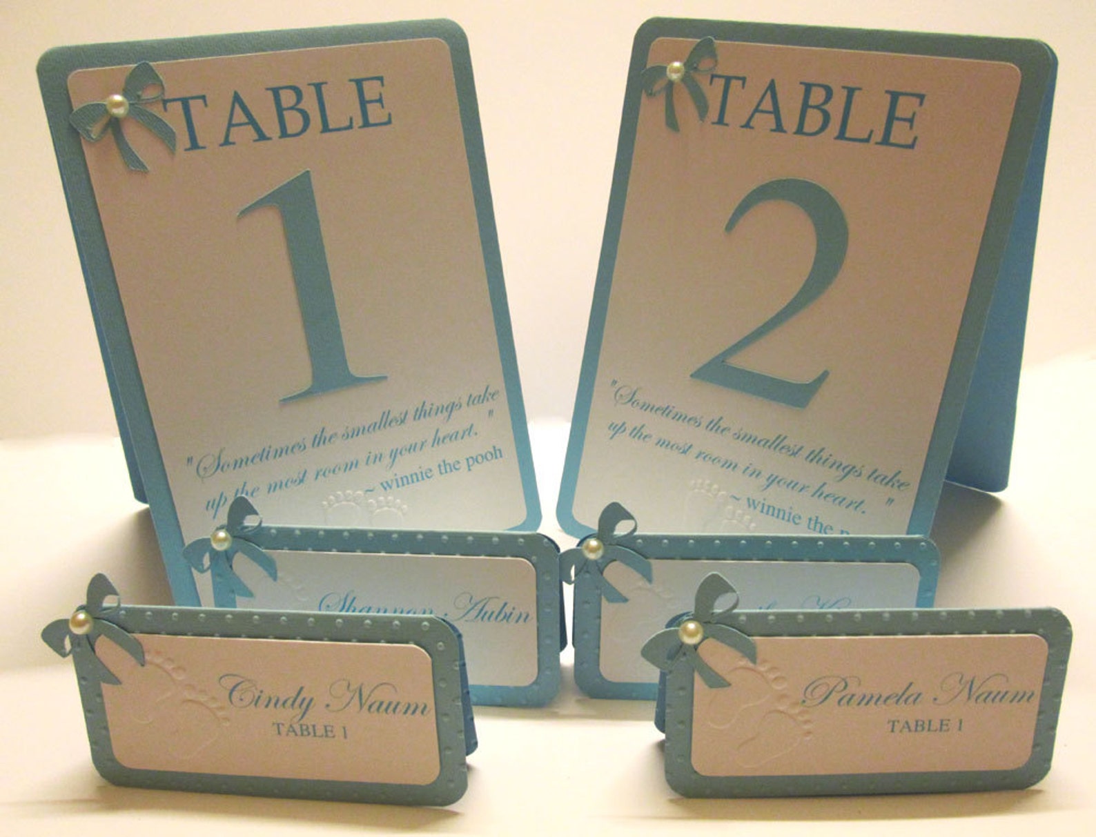 4 Blue Boy Baby Shower Table Numbers Baby Shower Table Cards | Etsy