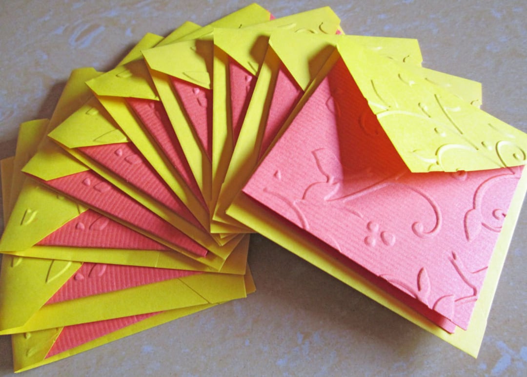 Blank Mini Embossed Card Set of 10 / Nature Note Card Set/ Thank You ...
