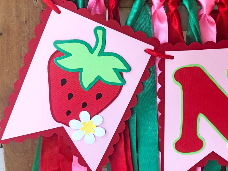 Strawberry First Birthday Banner, Girl High Chair Banner, One Smash ...