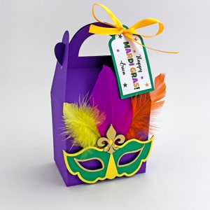 Mardi Gras Favor Box, Mardi Gras Party Decorations, Treat Box, Candy ...