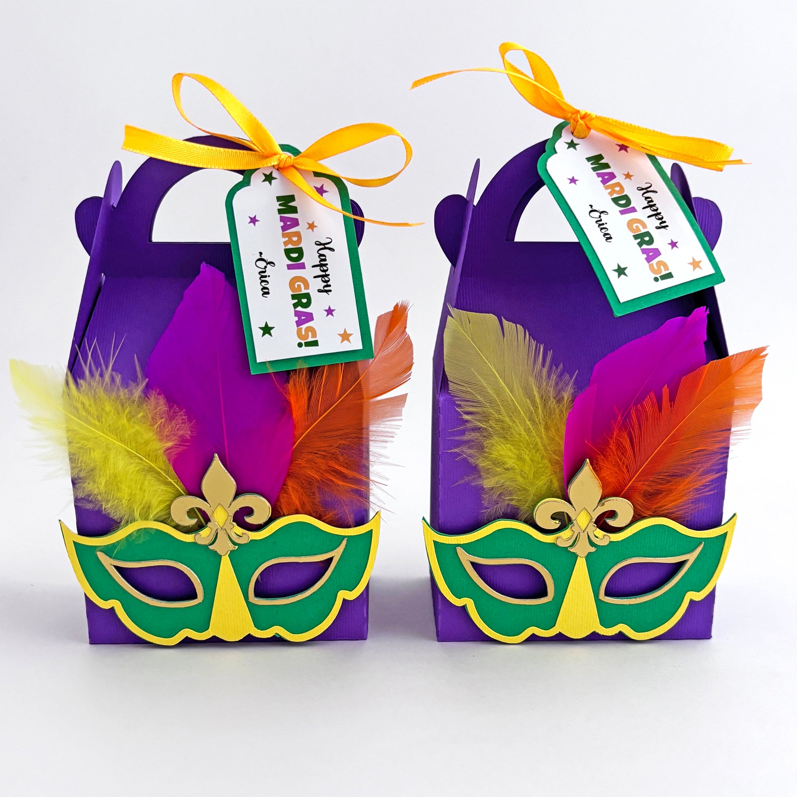 Mardi Gras Favor Box, Mardi Gras Party Decorations, Treat Box, Candy ...