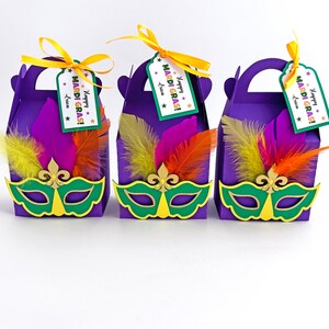 Mardi Gras Favor Box, Mardi Gras Party Decorations, Treat Box, Candy ...