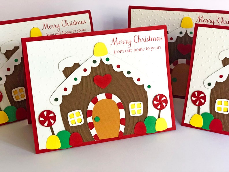 Gingerbread House Christmas Cards Holiday Cards Merry - Etsy
