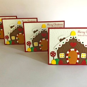 Gingerbread House Christmas Cards, Boxed Holiday Card Set - Set of 4 - Etsy
