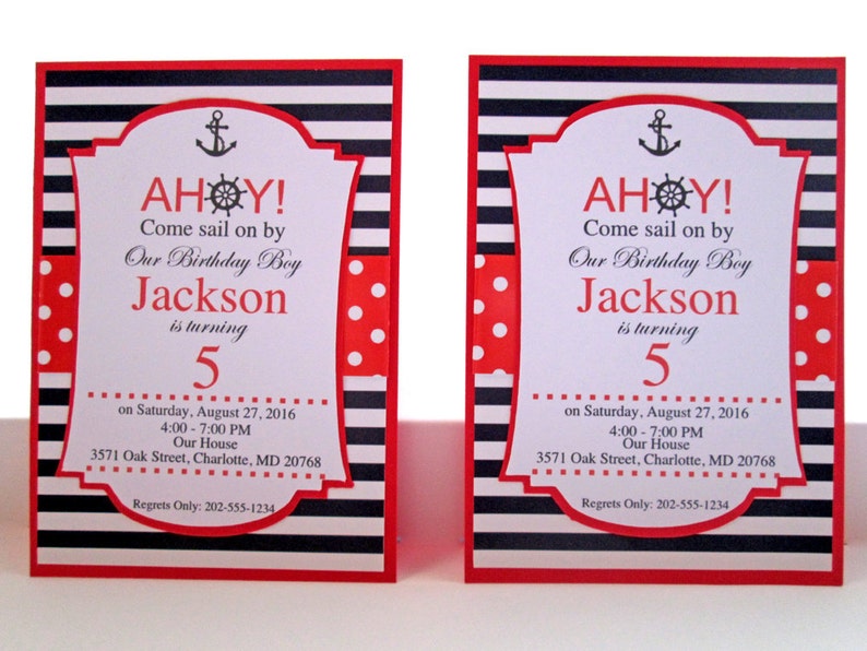 Nautical Birthday Invitation Nautical Invitations Nautical | Etsy