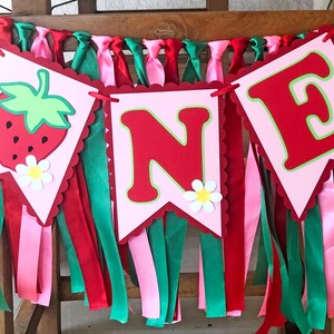 Strawberry First Birthday Banner, Girl High Chair Banner, One Smash ...