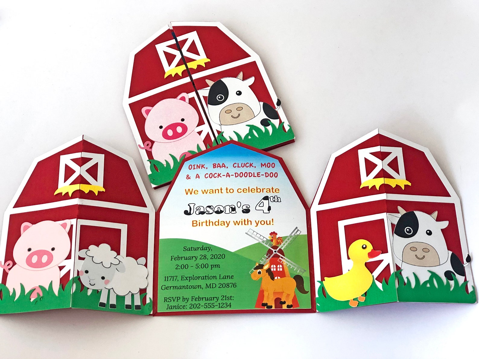 Farm Invitation Barn Invitation Barnyard Birthday Party | Etsy