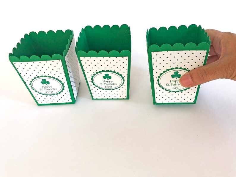 St Patrick's Day Popcorn Boxes, St Patricks Day Party Favors, St Pattys ...