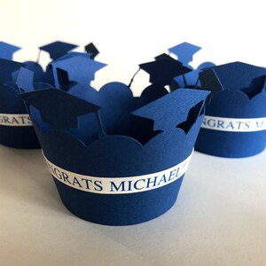 Graduation Cupcake Wrappers, Personalized Cupcake Liners, High School ...