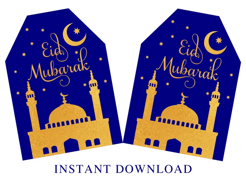 Eid Gift Tags Eid Mubarak Favor Tags Printable Happy Eid | Etsy