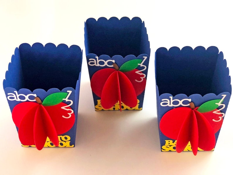 Back to School Party Popcorn Boxes First Day of School Favor - Etsy
