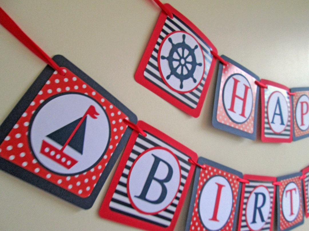 Nautical Banner, Nautical Birthday Banner, Nautical Party Decorations ...