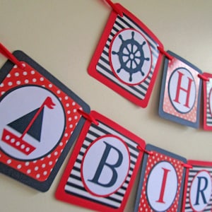 Nautical Banner, Nautical Birthday Banner, Nautical Party Decorations ...