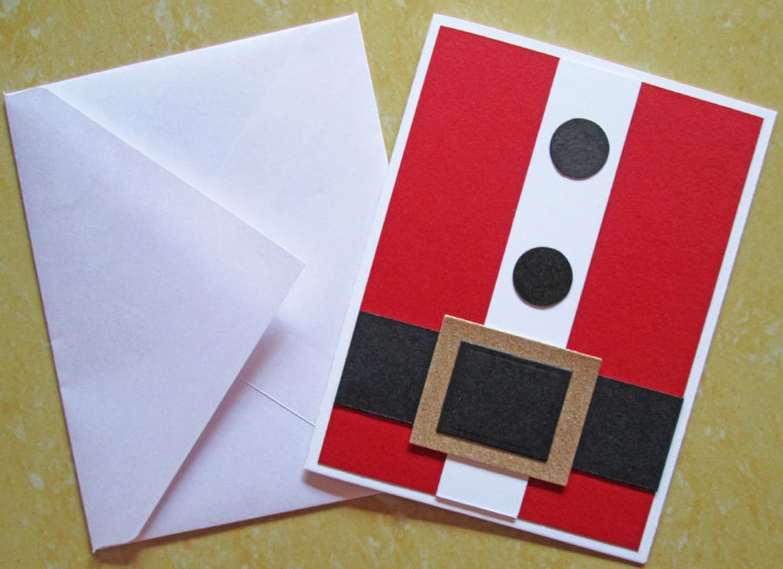 Santa Christmas Cards Christmas Card Set Holiday Cards - Etsy