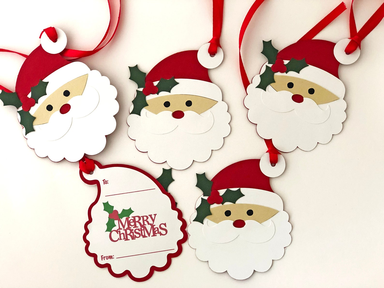 Santa Christmas Gift Tags Personalized Holiday Gift Tags - Etsy