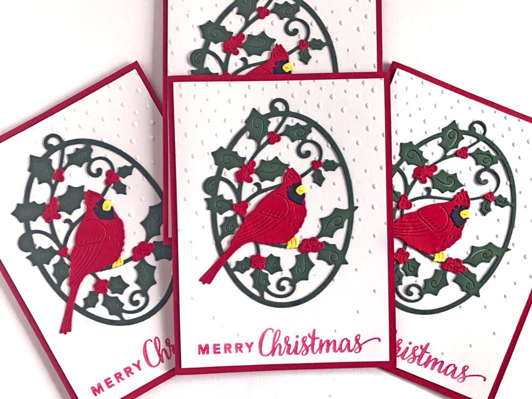 Cardinal Christmas Cards Set, Happy Holiday Cards, Bird Christmas Card ...