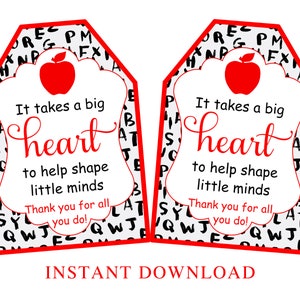 Teacher Appreciation Tags, Printable Teacher Thank You Gift Tags ...