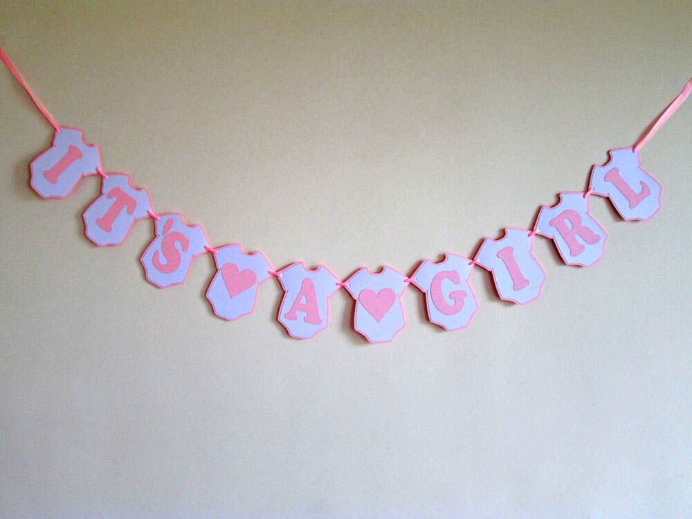 It's A Girl Banner Its A Girl Banner Pink Baby Shower - Etsy
