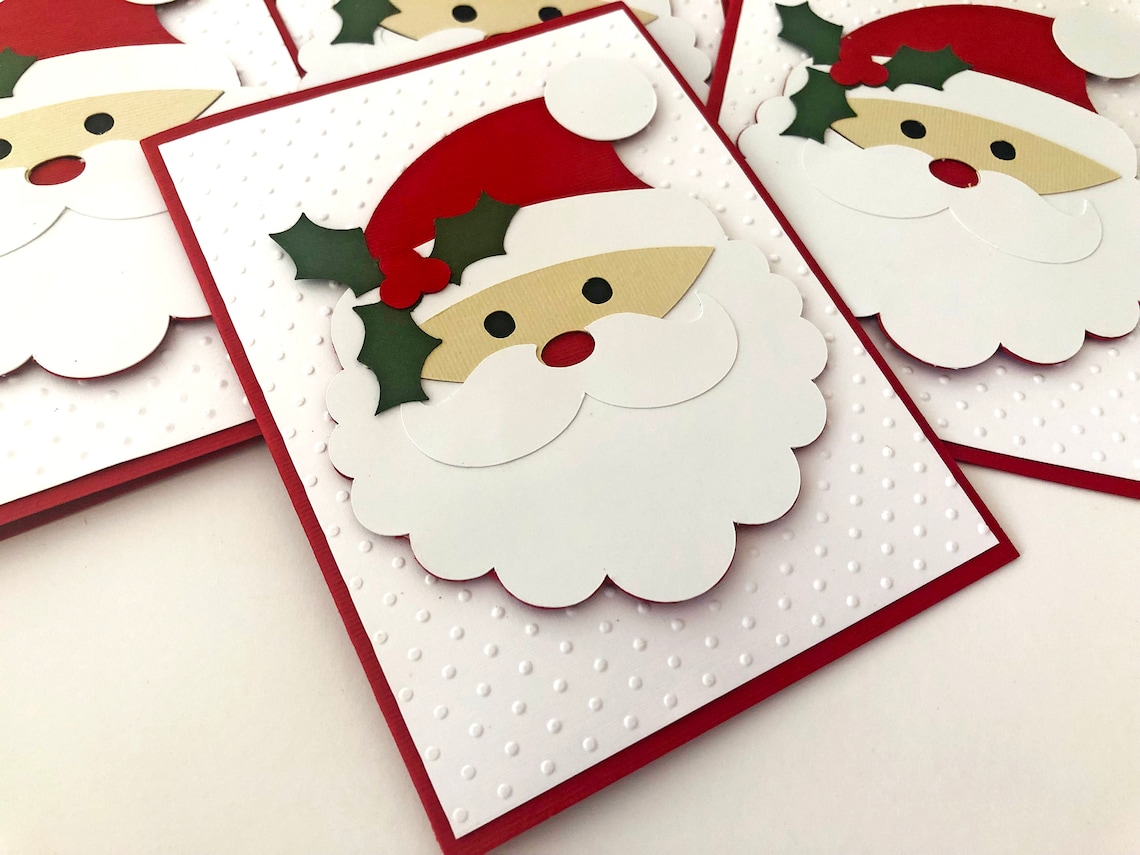 Santa Christmas Cards Holiday Cards Boxed Christmas Card - Etsy