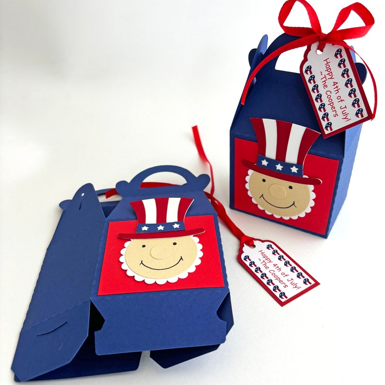 4th of July Favor Boxes, Independence Day Patriotic Decorations, Red ...