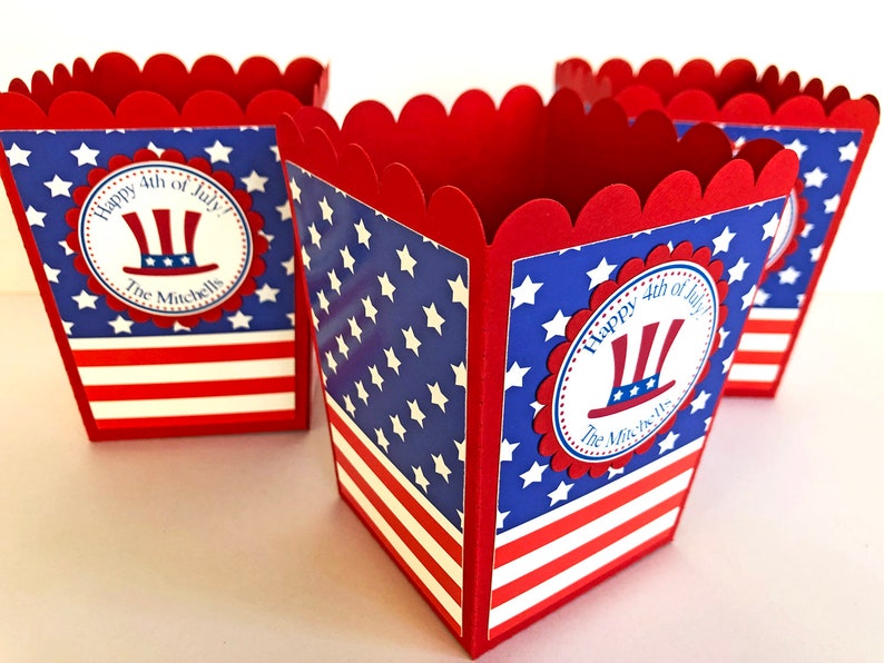 4th of July Popcorn Boxes Party Decorations July 4th | Etsy