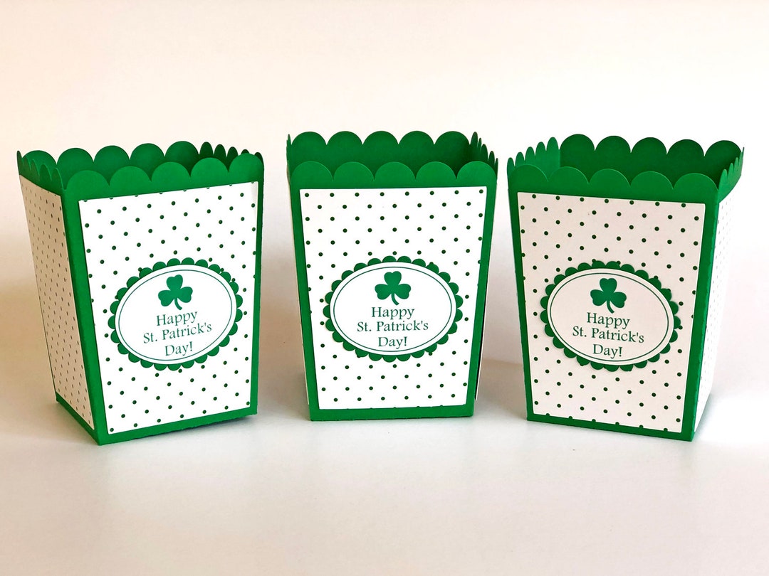 St Patrick's Day Popcorn Boxes, St Patricks Day Party Favors, St Pattys ...