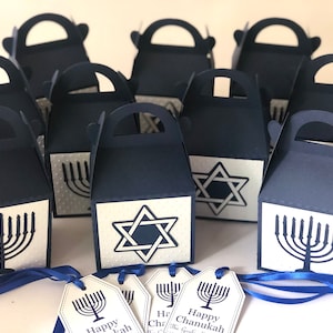 Happy Hanukkah Gift Box, Hanukkah Favor Box, Jewish Holiday Treat Bag ...